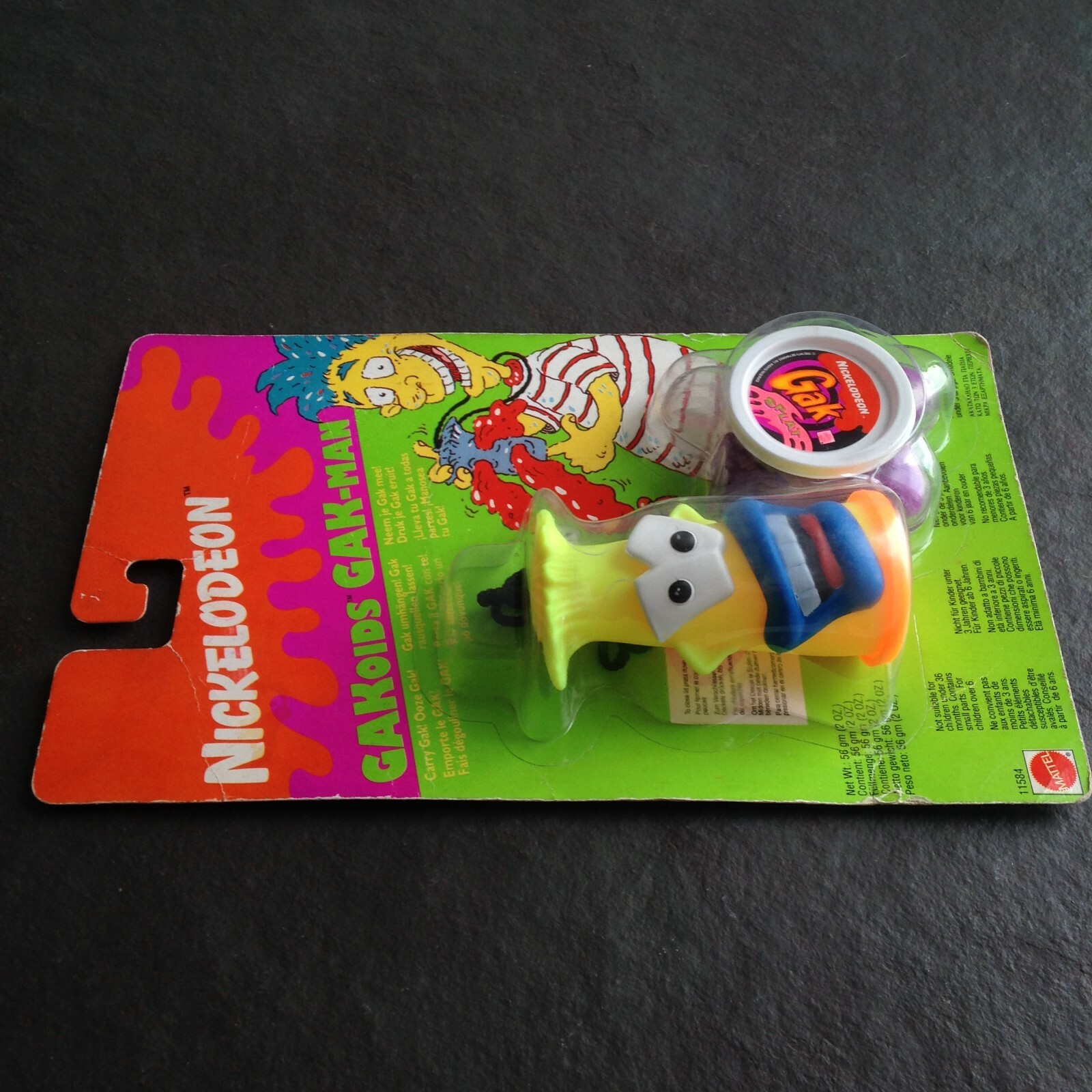 1993 MATTEL NICKELODEON GAKOIDS YELLOW GAK-MAN GAK SPLAT MOC FACTORY ...