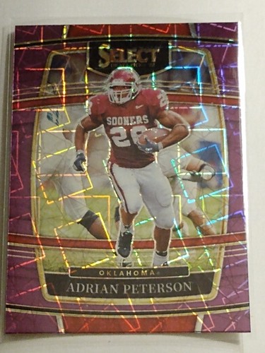 Adrian Peterson 2022 Select Draft Picks Concourse Purple Lazer Prizm Oklahoma | eBay
