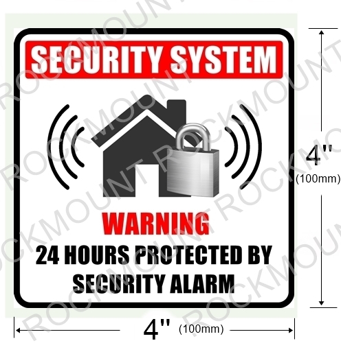 4 Home Security Burglar Alarm System Window Door Warning Vinyl Sticker ...