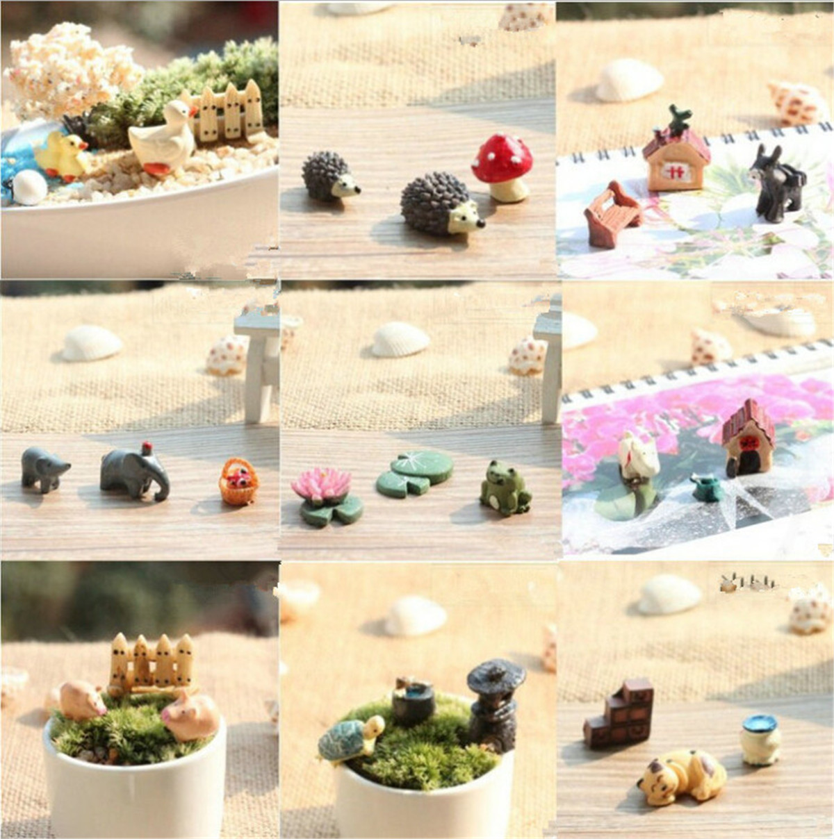 1 Set Small Animals Resin Garden Miniature Craft Micro Landscape ...