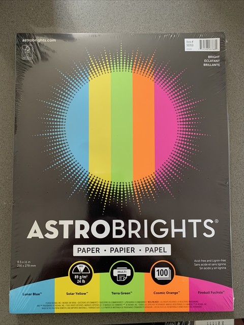 Astrobrights Neon Color Paper Assortment 24 LB 8.5 X 11 Inches 100 ...