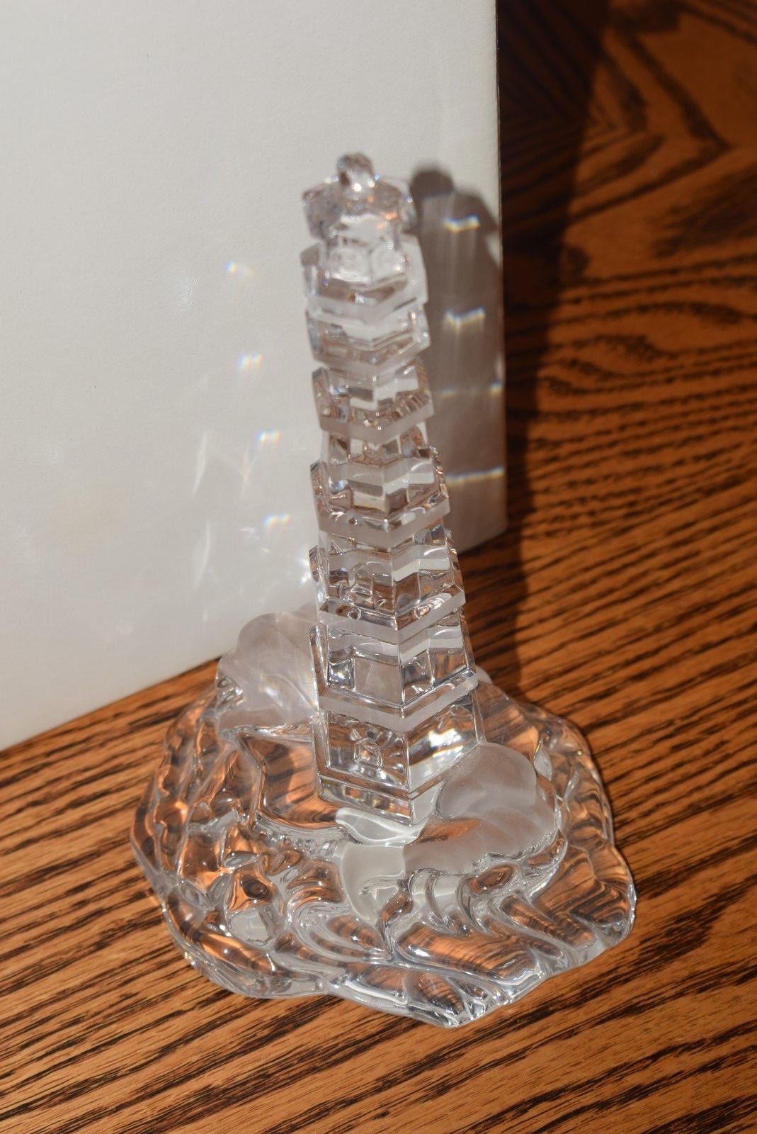 LENOX "Light at Crystal Point" Lead Crystal Lighthouse Sculpture In ...