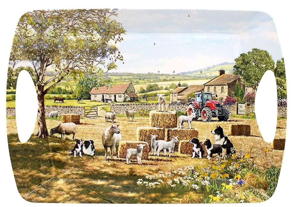 New design Collie Dog & Sheep Tray - Large Tea Coffee Dinner TV Serving ...