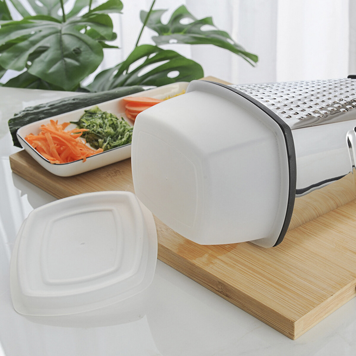 Box Grater with 4 Sides and Detachable Storage Container Stainless ...