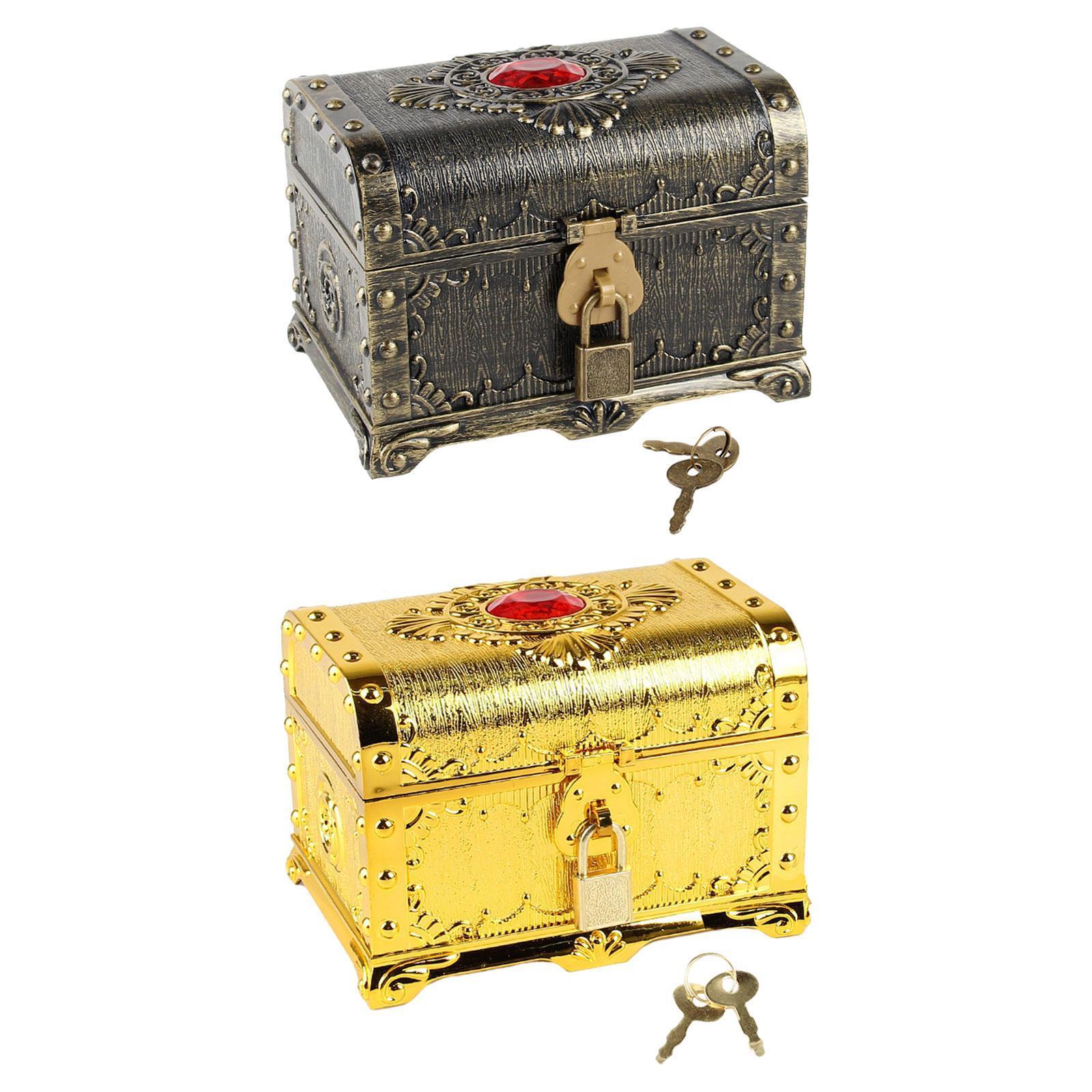 Pirate Treasure Chest Decoration with Lock Treasures Collection Storage ...