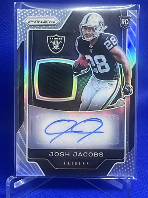 2019 panini prizm josh jacobs rookie patch auto Numbered /49 Raiders ...
