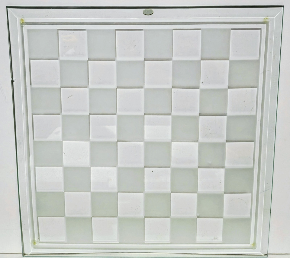 Imperial Crystal - Chess Set - Frosted & Clear Glass - 14" Board - 3 ...