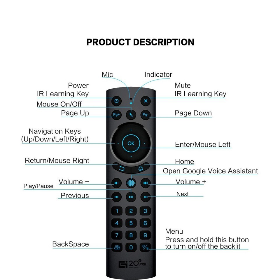 G20S PRO BT Remote Control Voice function For Android TV Box/Stick/IPTV ...