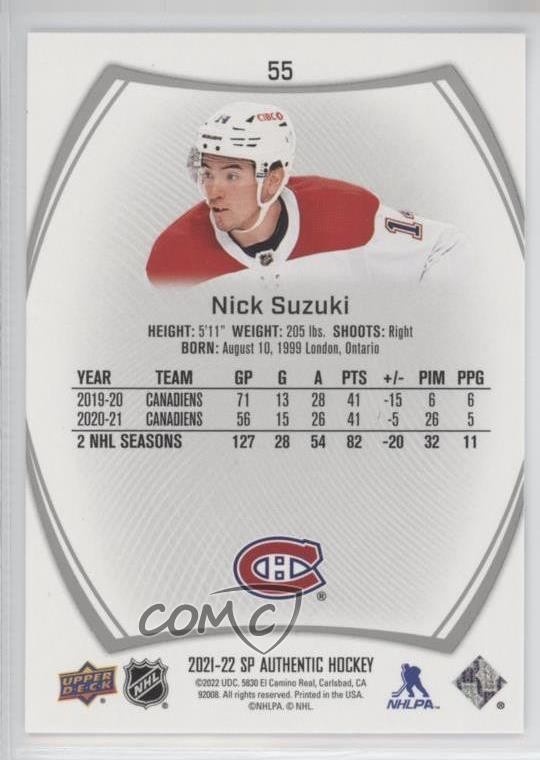 2021-22 SP Authentic Nick Suzuki #55 | eBay