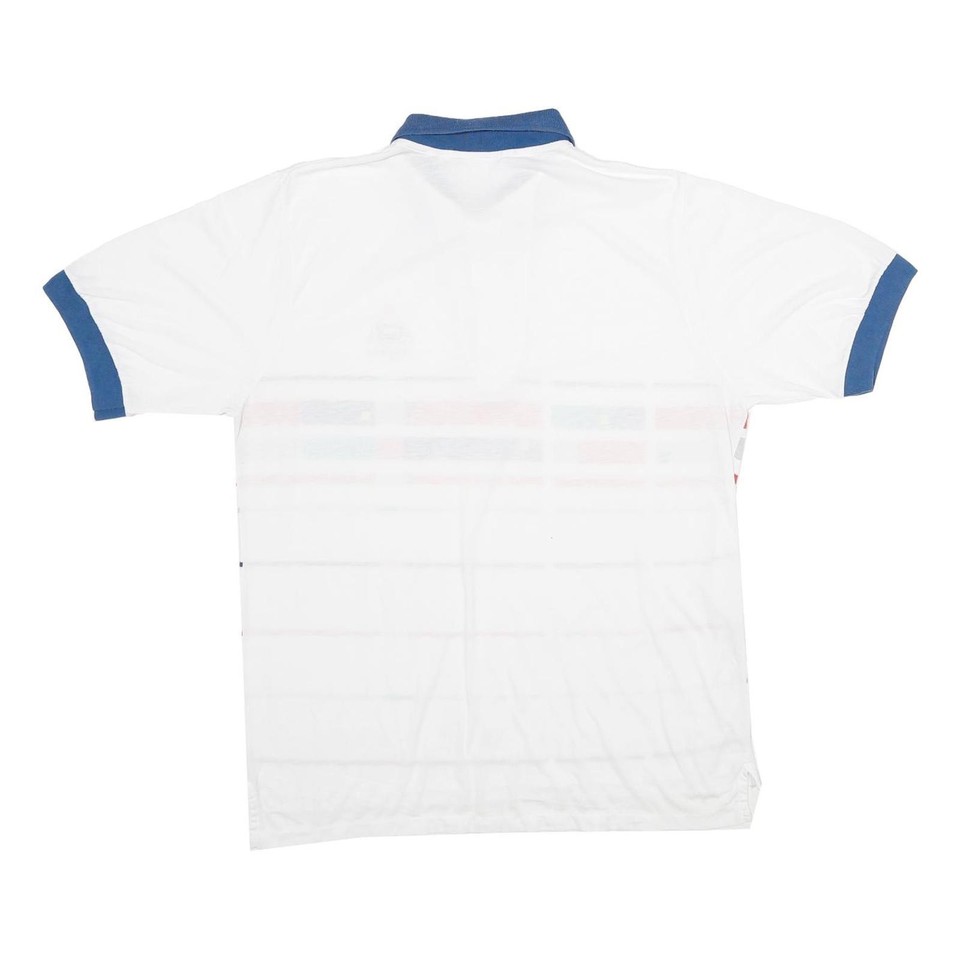 JIMMY CONNORS Mens White Blue Graphic Polo T-Shirt L Short Sleeve Crew ...