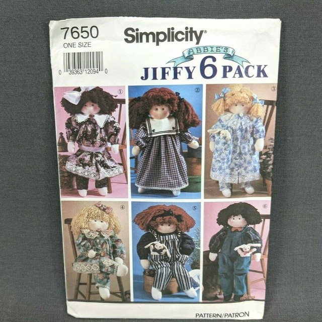Simplicity 7650 Sewing Pattern Jiffy 6 Pack Dolls Clothes for sale ...