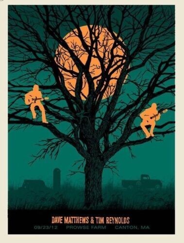 Dave Matthews & Tim Poster 9/23/12 Prowse Farm Canton MA Numbered #/500 ...