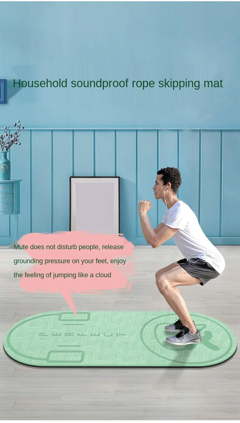 Skipping Mat Jump Rope Silent Fitness Yoga Mat Exercise Gym Sport Mat ...