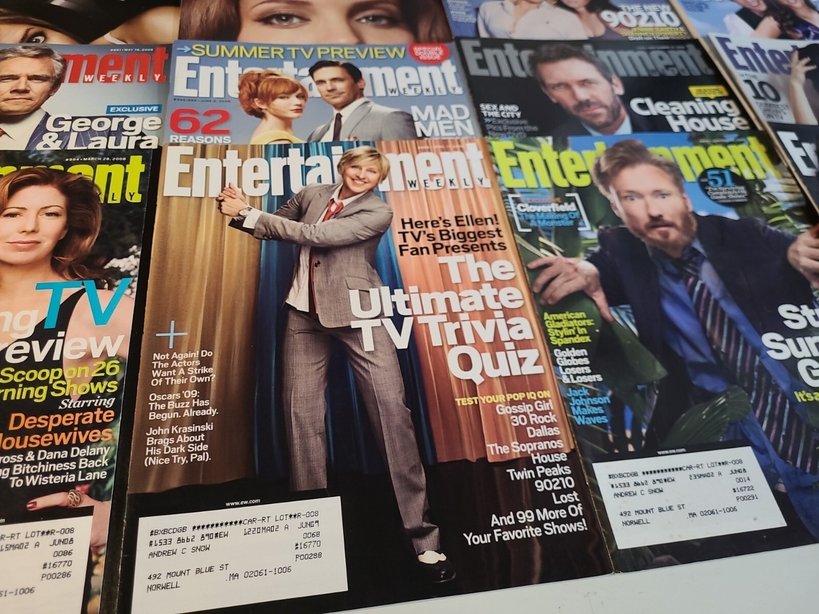 Lot of 17 ENTERTAINMENT WEEKLY Magazines (2008) HOUSE, Gossip Girl ...