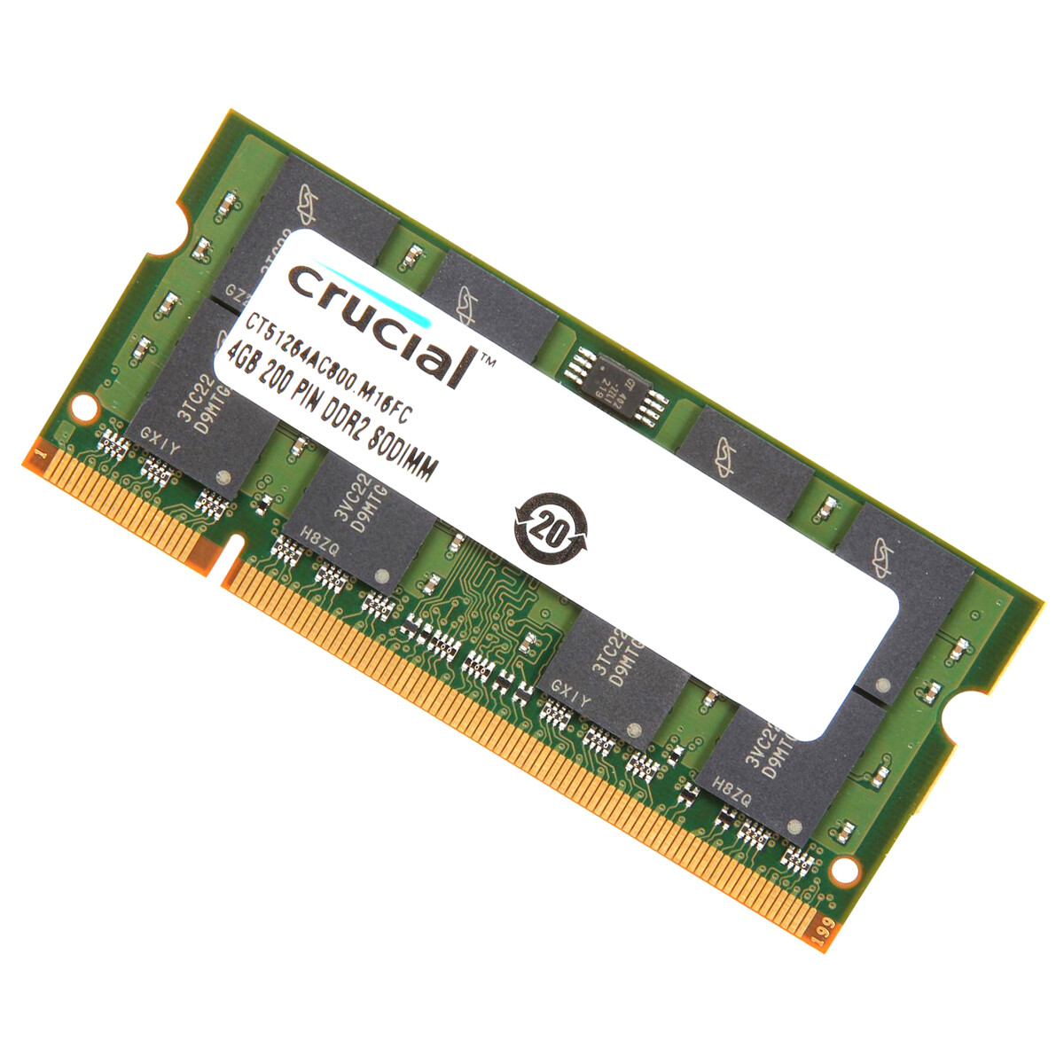 Crucial 4GB DDR2 800MHz SO-DIMM PC2-6400 200-Pin Notebook Memory ...