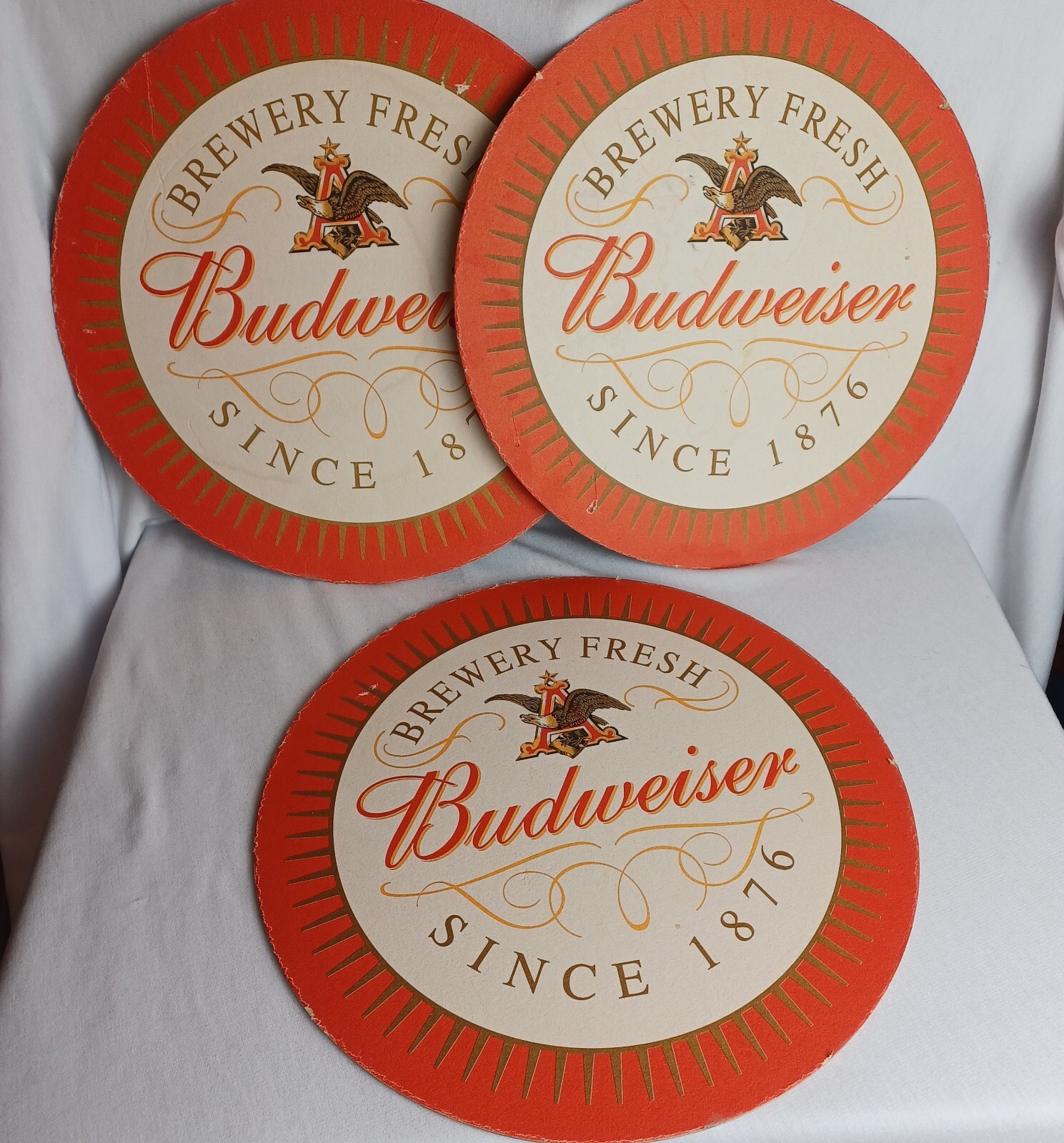 3-Large 12-inch Budweiser Beer Tray Coasters | eBay