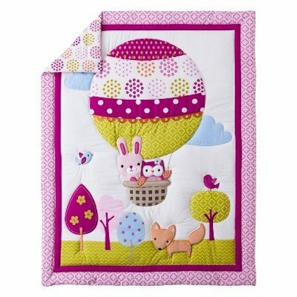 Circo Up We Go Owl Animal 4 Pc Baby Girl Crib Set Pink Comforter Sheet ...