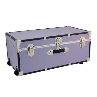 Lilac Purple Storage Trunk Wheeled Wooden Footlocker Chest Luggage ...