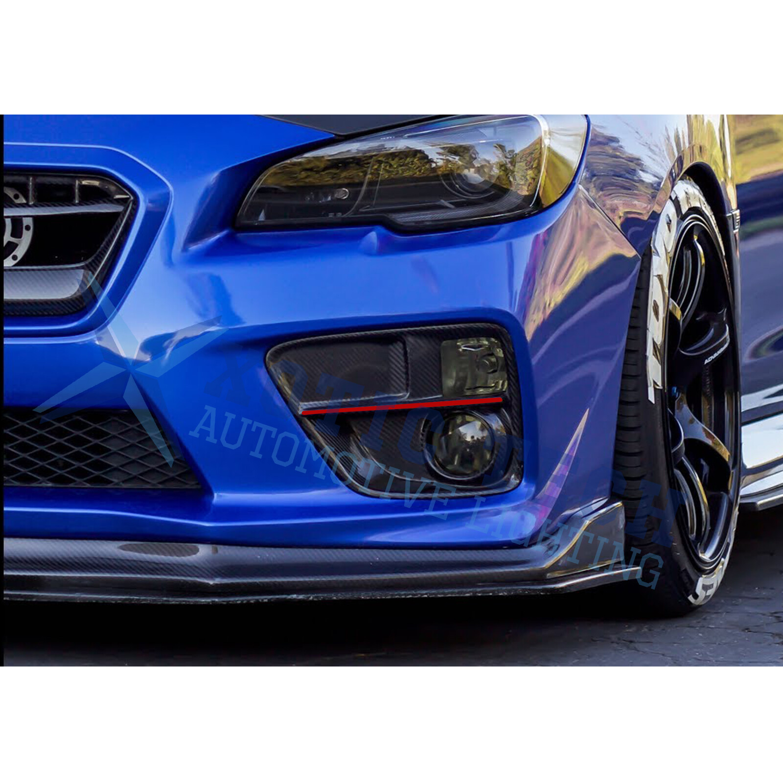 4pcs Red Front Fog Lamp Light Strip Vinyl Stickers For Subaru WRX STI ...