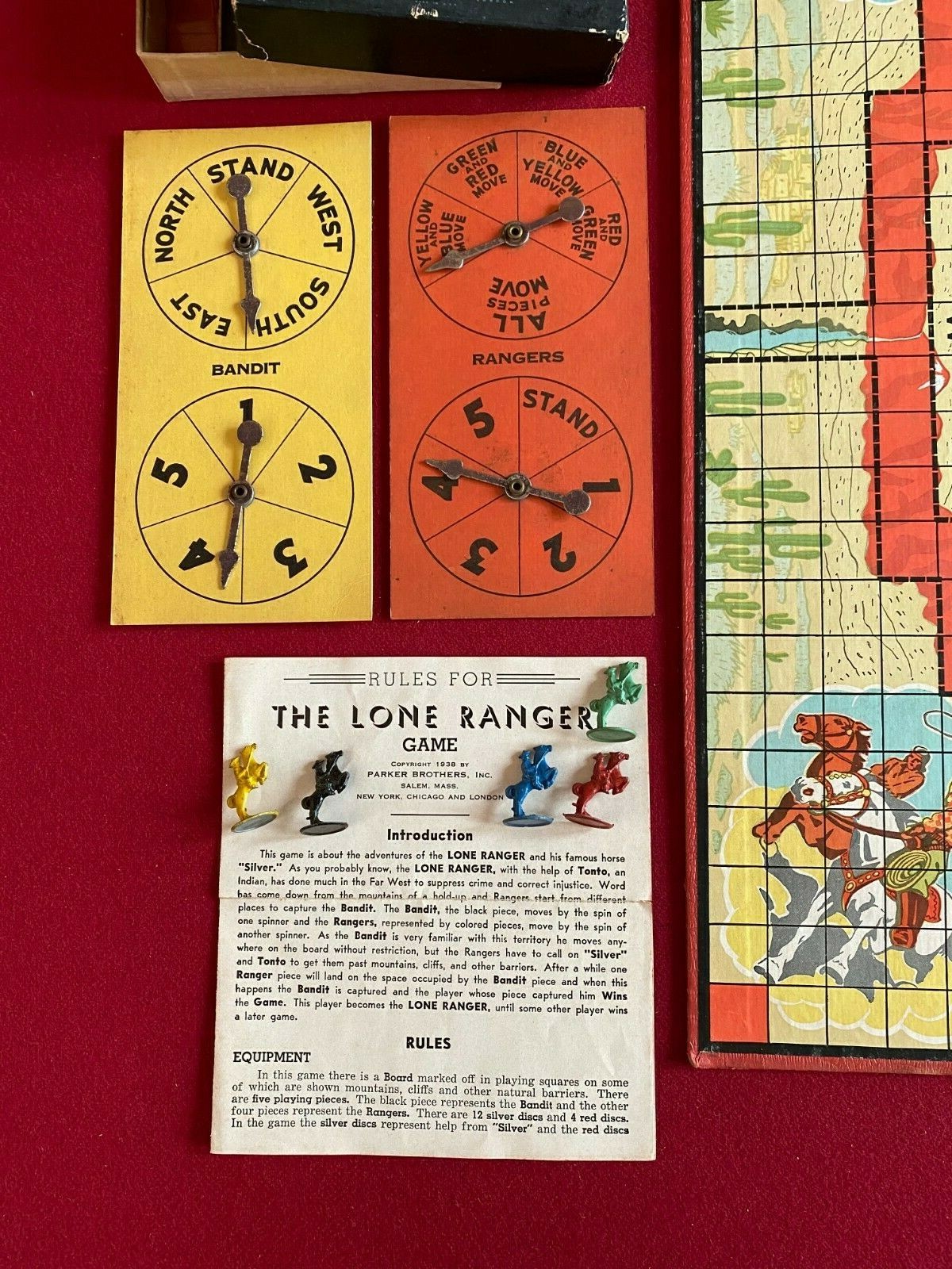 1938, "The LONE RANGER" (PARKER BROTHERS) BOARD GAME (Scarce / Vintage ...