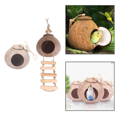 Coconut Shell Birds Nest Pet Cage Habitat Cage Decor Outside Garden ...