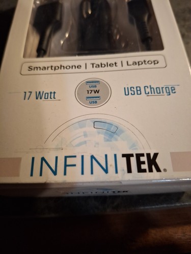 INFINI TECH 17 WATT USB CHARGE SMART PHONE, TABLET, LAPTOP CAR CHARGER ...