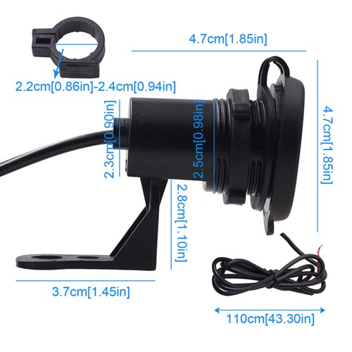 Motorcycle Mobile Phone Charger Charging Plug USB Socket | eBay