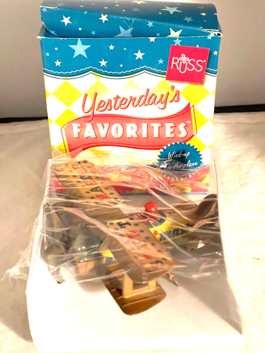 Russ Yesterday's Favorites Yellow Panel Wind-Up Tin Airplane-Mint | eBay