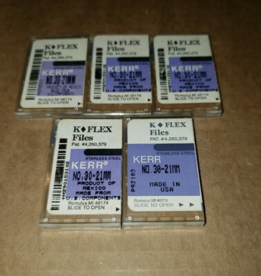 6 pack Kerr K-Flex Endo Handfiles Files Size #30 21mm | eBay
