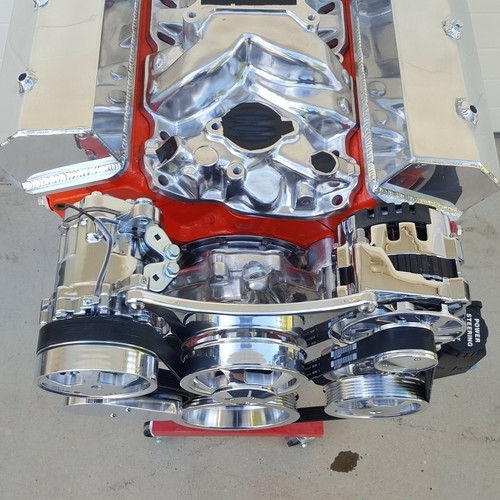Small Block Chevy Polished Serpentine Kit Front Drive System SBC 305 ...