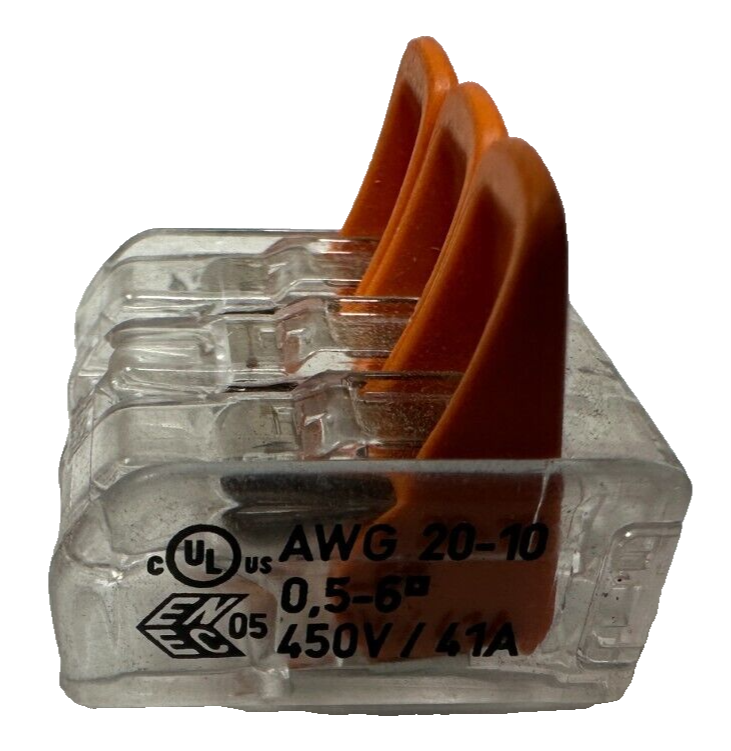 10 Pack of Wago 221-613 Lever-Nuts 10AWG 3 Conductor Compact Wire ...