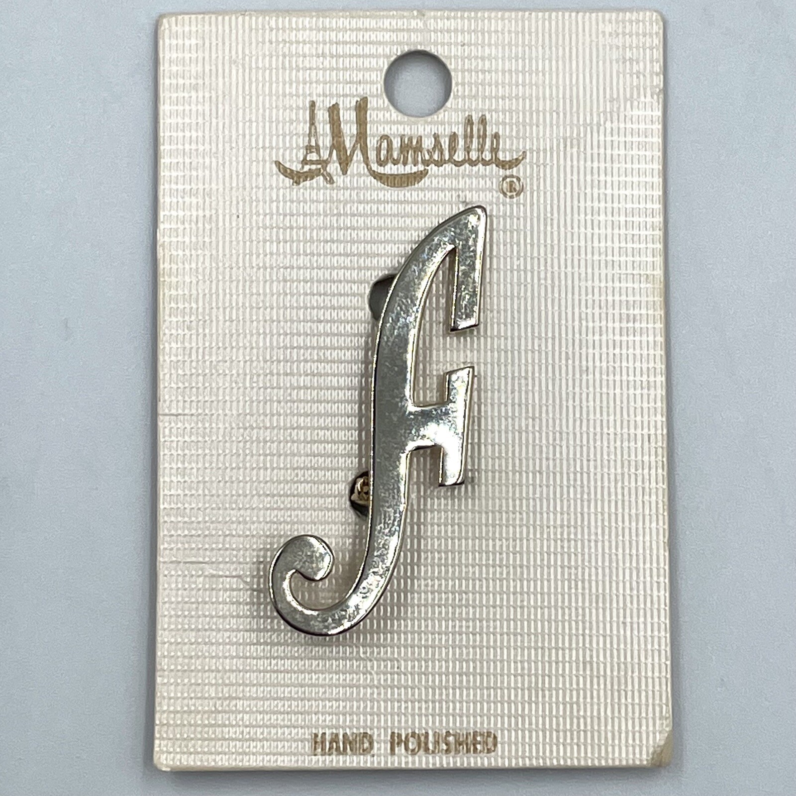 NOS Vintage Mamselle Initial Letter "F” Brooch Monogram Gold Tone Hand ...