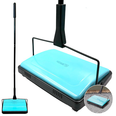 Carpet Sweeper Manual Cleaner Floor Cordless Duster Broom Pet Indoor ...