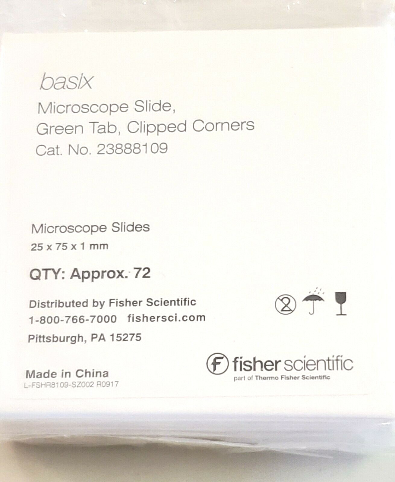 FISHERBRAND BASIX AQUA MICROSCOPE SLIDES- CLIPPED CORNERS- 1BOX | eBay