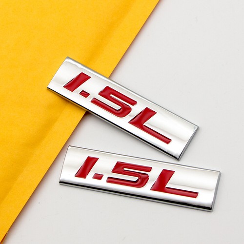 2x Metal Red 1.5L Logo Car Body Emblems V6 V8 Engine Badge Fender Trunk ...