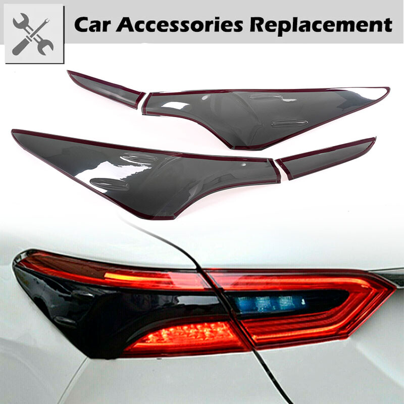 For Toyota Camry Smoked Rear Tail Light Taillight LED Trim Cover Lens ...