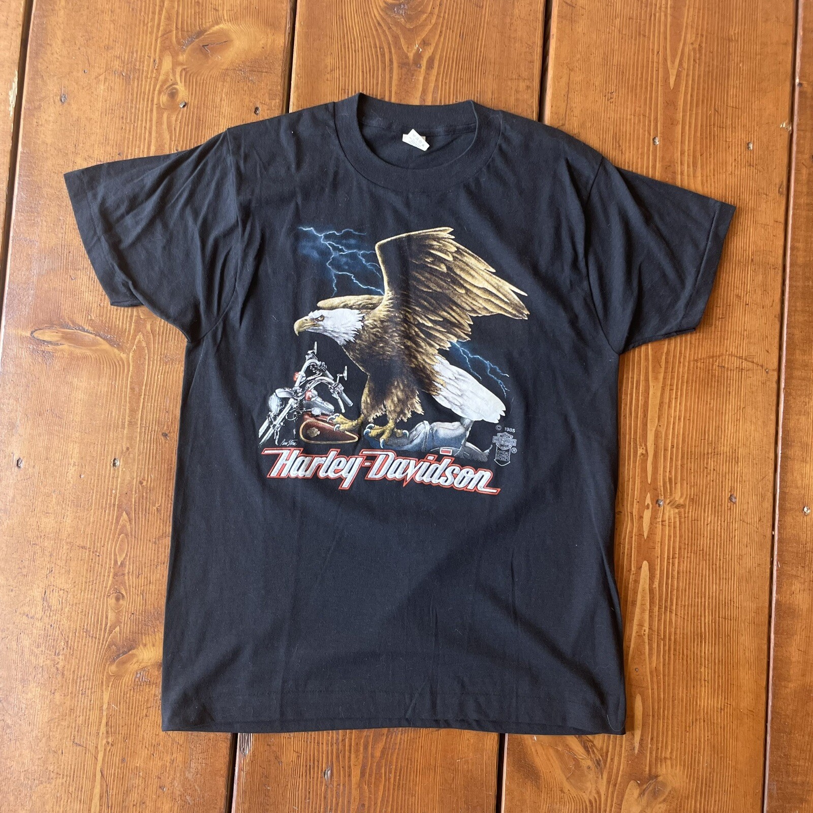 1980s Official Harley Davidson Eagle / lighting Graph… - Gem