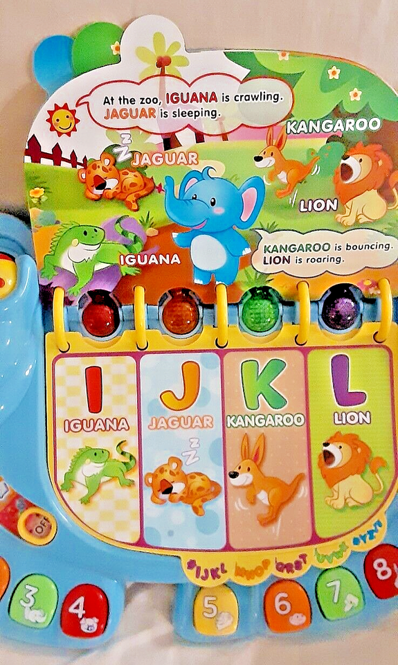 Vtech Touch & Teach Elephant Blue Interactive Toy Numbers Letters Words ...