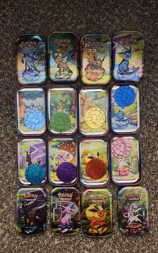 EMPTY(no packs) Prismatic Evolution Tins Full Art Set With Display | eBay