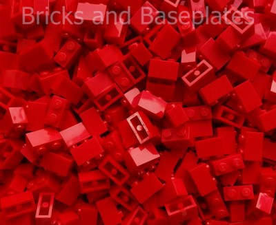LEGO BRICKS 100 x RED 2x1 Pin From Brand New Sets Sent In a Sealed Bag ...