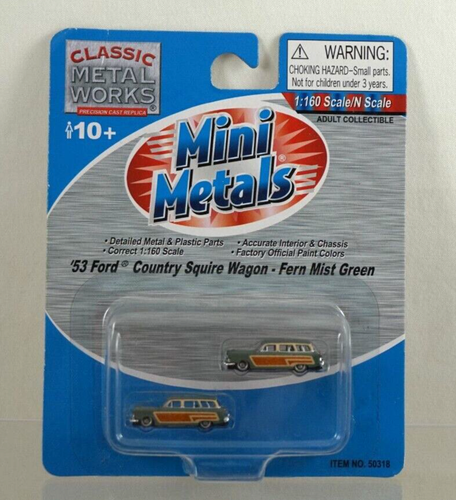 NOS CMW Mini Metals '53 FORD COUNTRY SQUIRE WAGON (Fern Green) N Scale ...