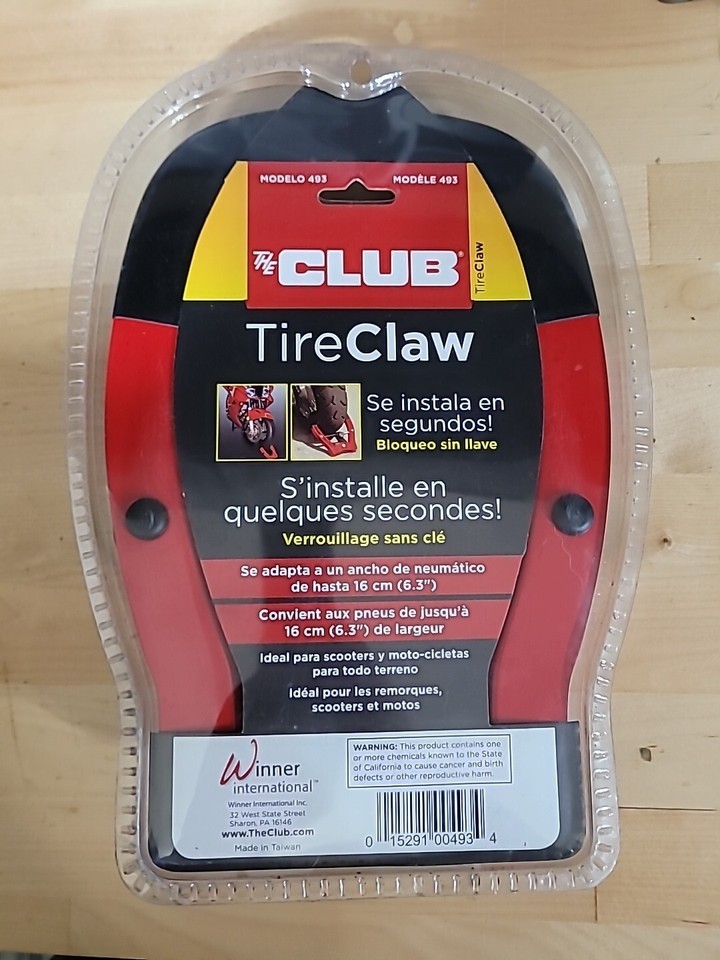 The CLUB ! Tire Claw Lock - Scooter / Motorcycle Wheel Locks 493 ...