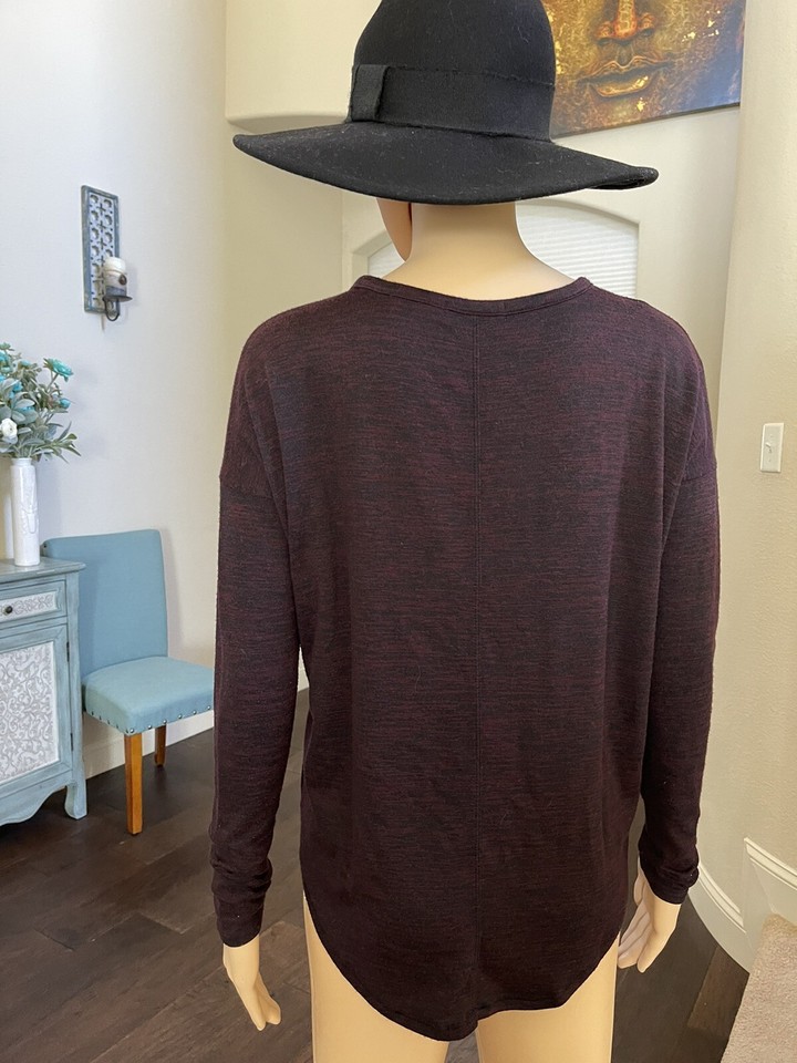 Rag & Bone Jean The Knit Vee hudson Relaxed Fit Berry Port Heathered ...