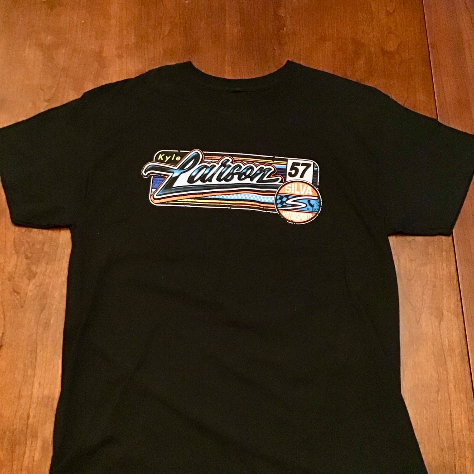 Kyle Larson #57 Men's Silva Sprint Car Racing Black Short Sleeve Shirt ...