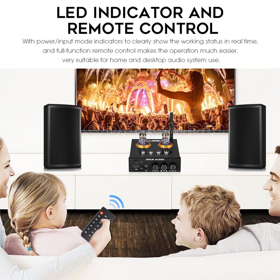 Douk Audio P2 Bluetooth Vacuum Tube Preamp Headphone Amplifier USB ...