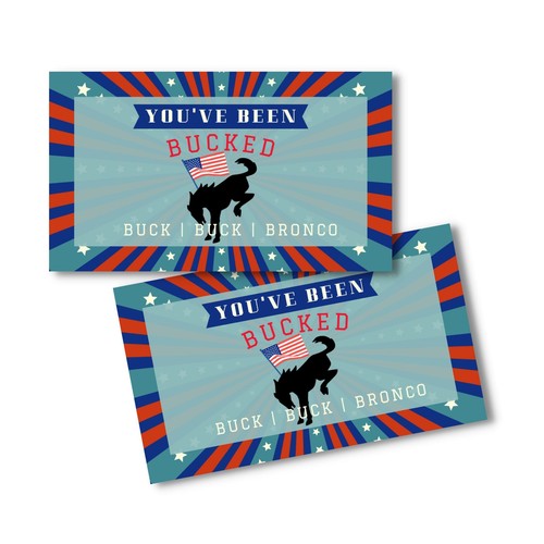 Buck Buck Bronco You’ve Been Bucked American 4th of July Tag Cards 2x3 ...