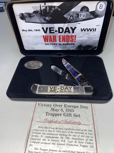 CASE XX # 11951 SMOOTH NATURAL BONE TRAPPER VICTORY OVER EUROPE | eBay