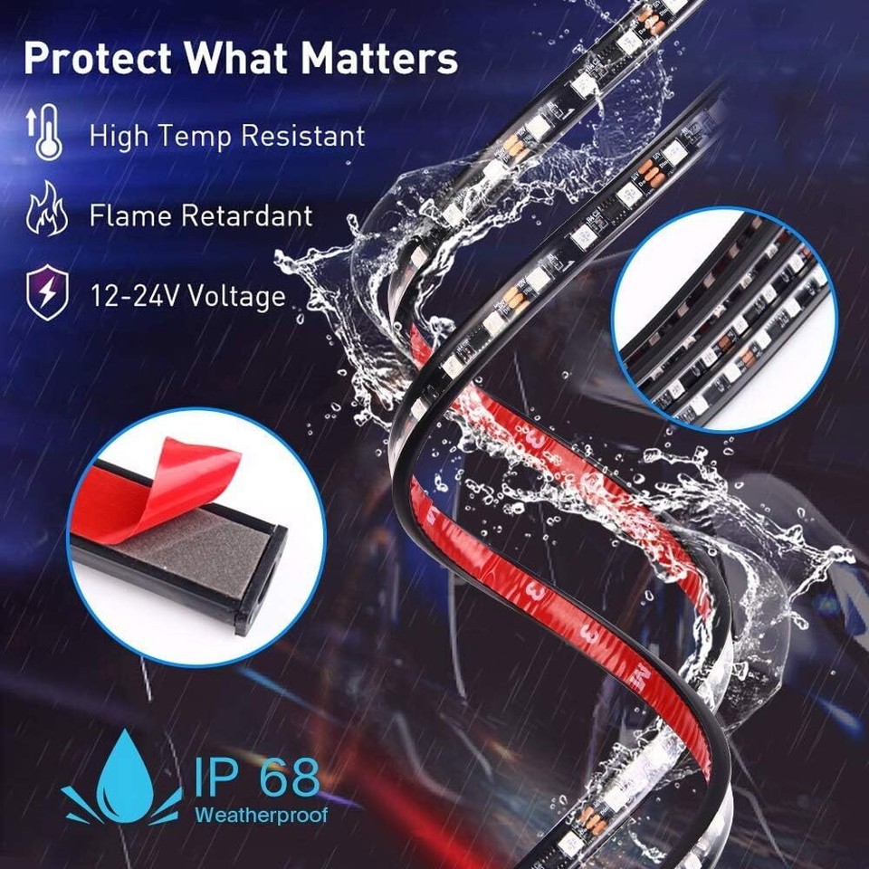 6pc For Nissan 350z 370z GT-R RGB Underglow Light Strip Kit Chasing APP ...