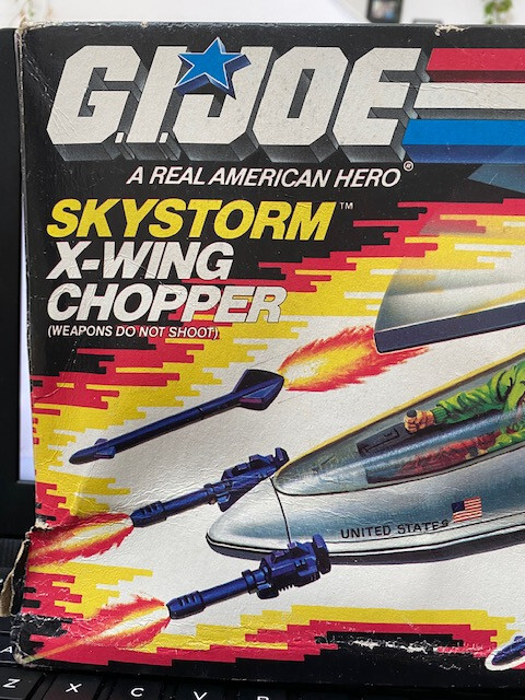VINTAGE 1987 HASBRO GI JOE SKYSTORM X-WING CHOPPER VEHICLE MISB SEALED ...