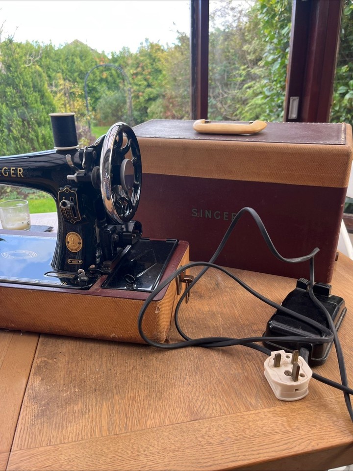 Singer Vintage 99K Portable Sewing Machine 1957 Model with Case | eBay UK